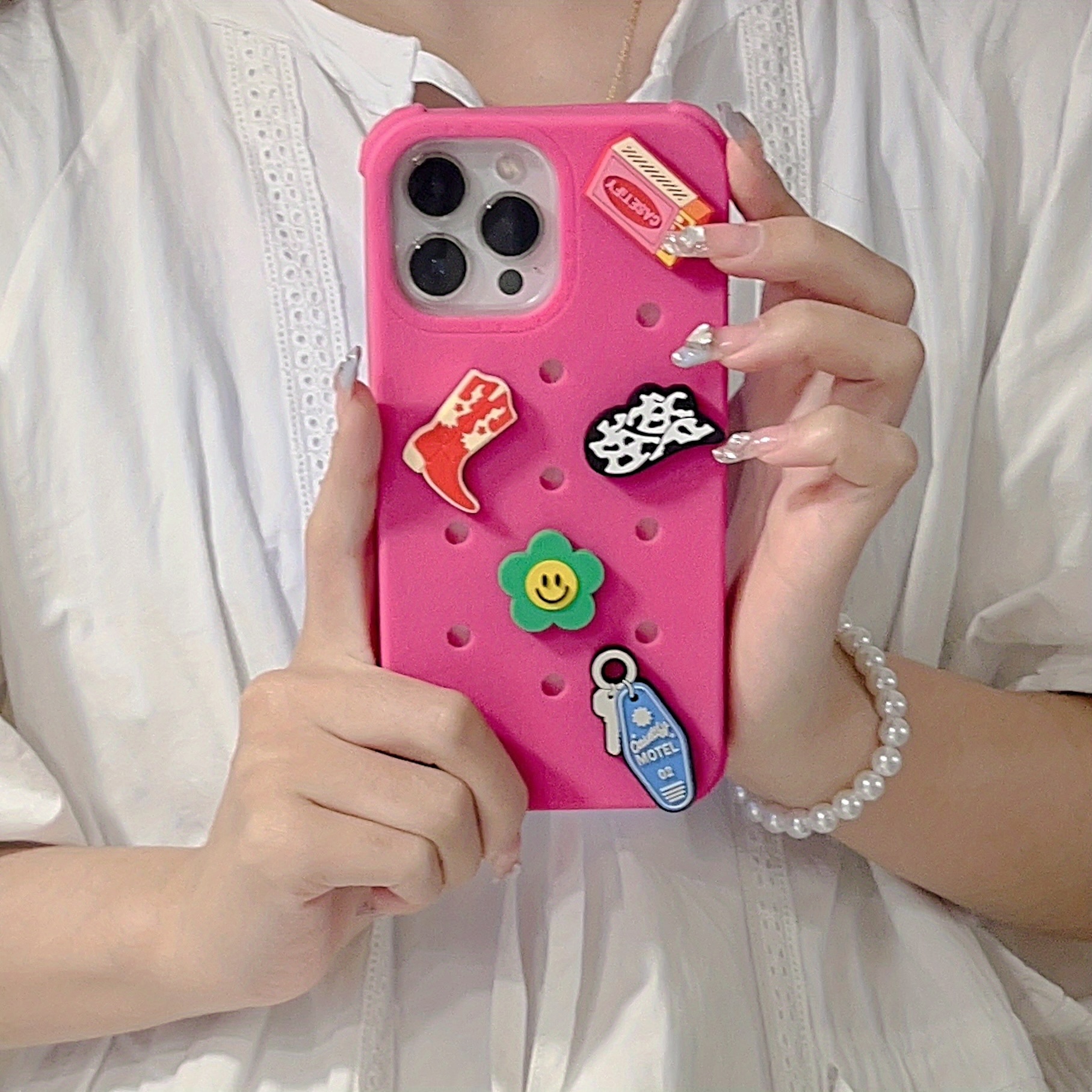 Hole Phone Case ( Diy) Includes Phone Case + Decorative - Temu Australia