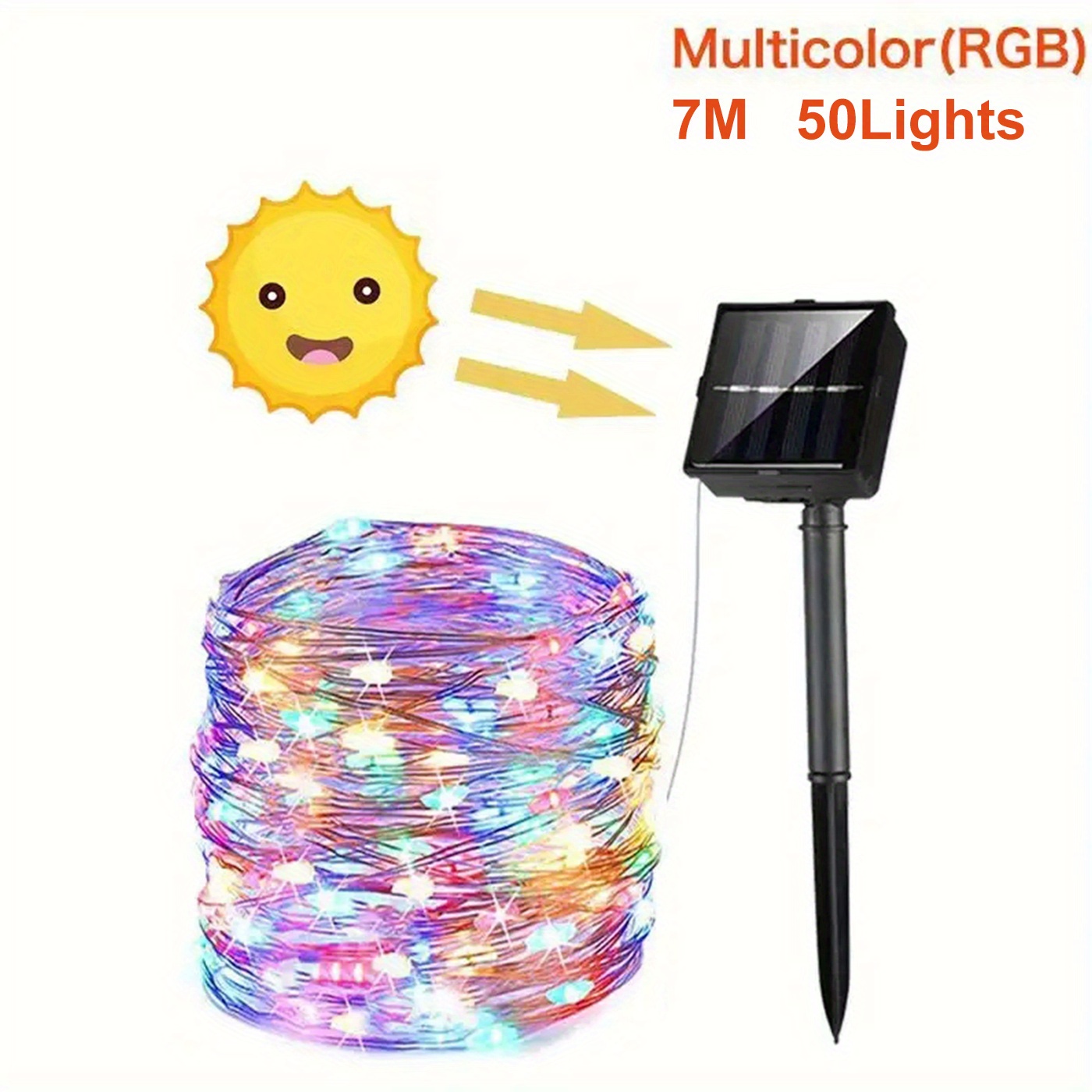 1 roll copper wire string lights up your home with 8 solar fairy lights ...