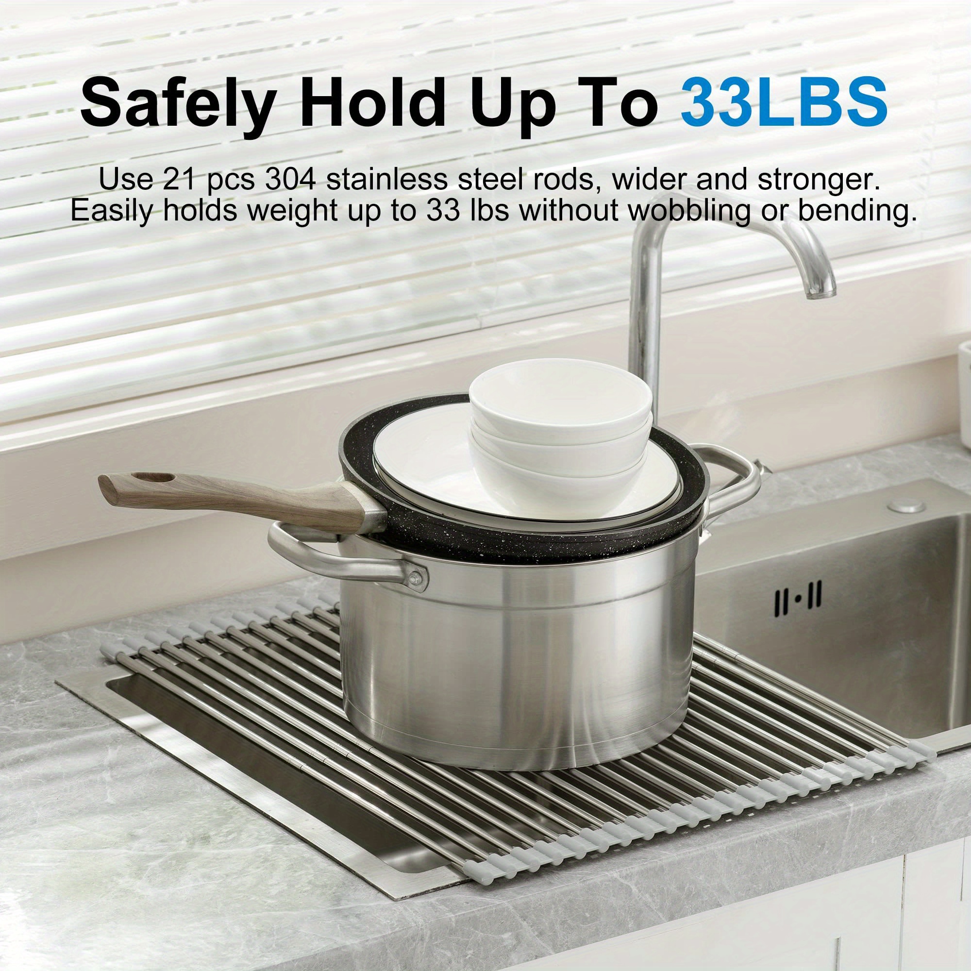 Roll Dish Drying Rack Sink Dish Drying Rack Kitchen Rolling - Temu ...