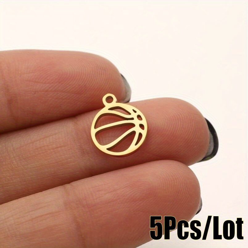 Hollow Mini Basket Ball Charm Stainless Steel Charms Sport - Temu ...