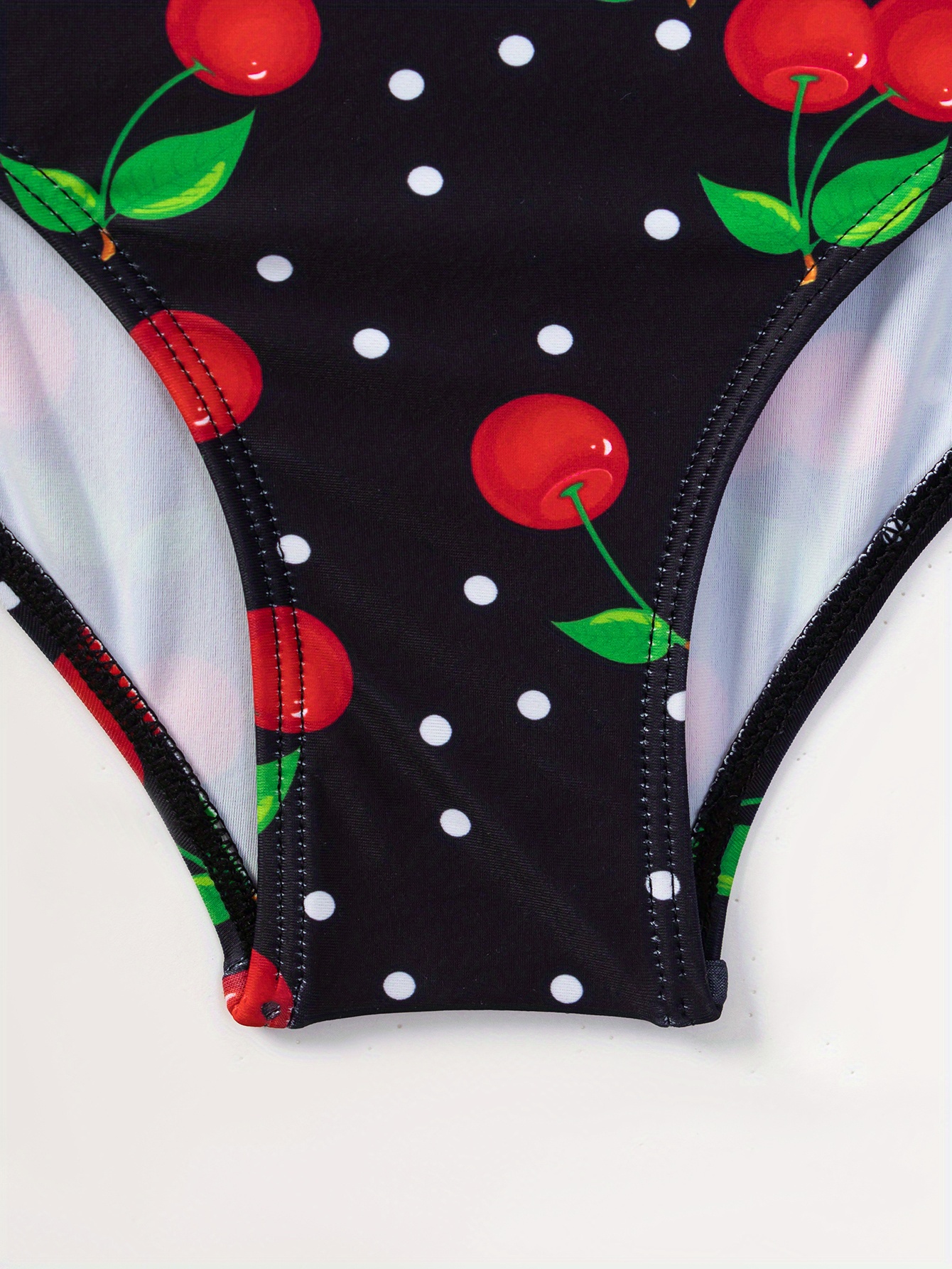 Girls Swimsuit One Shoulder Cherry Print Tankini - Temu Norway