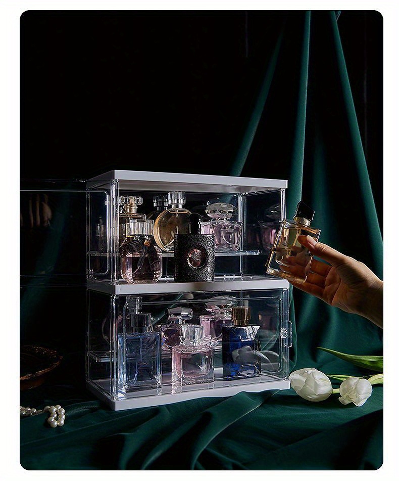 Cosmetic Storage Box Dustproof Perfume Acrylic Display Case - Temu