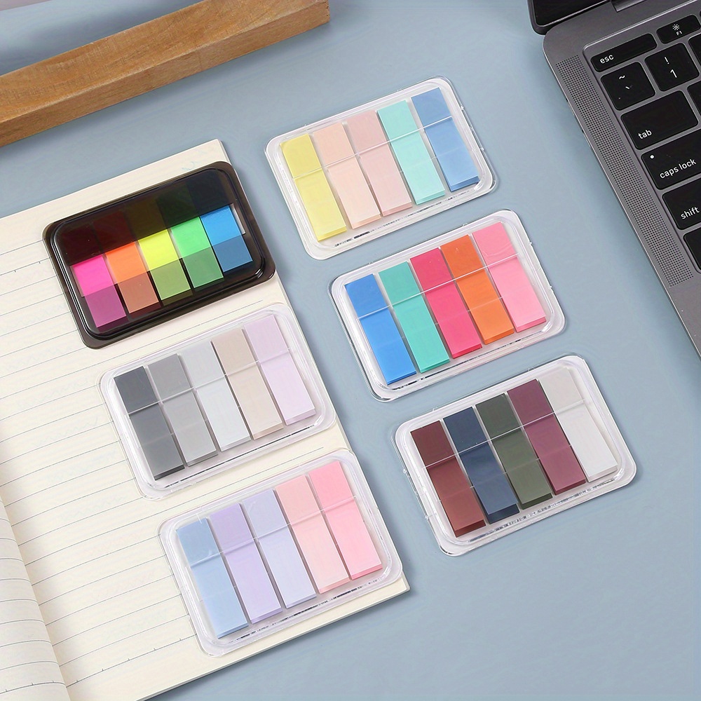one waterproof translucent sticky notes colorful fluorescent - Temu