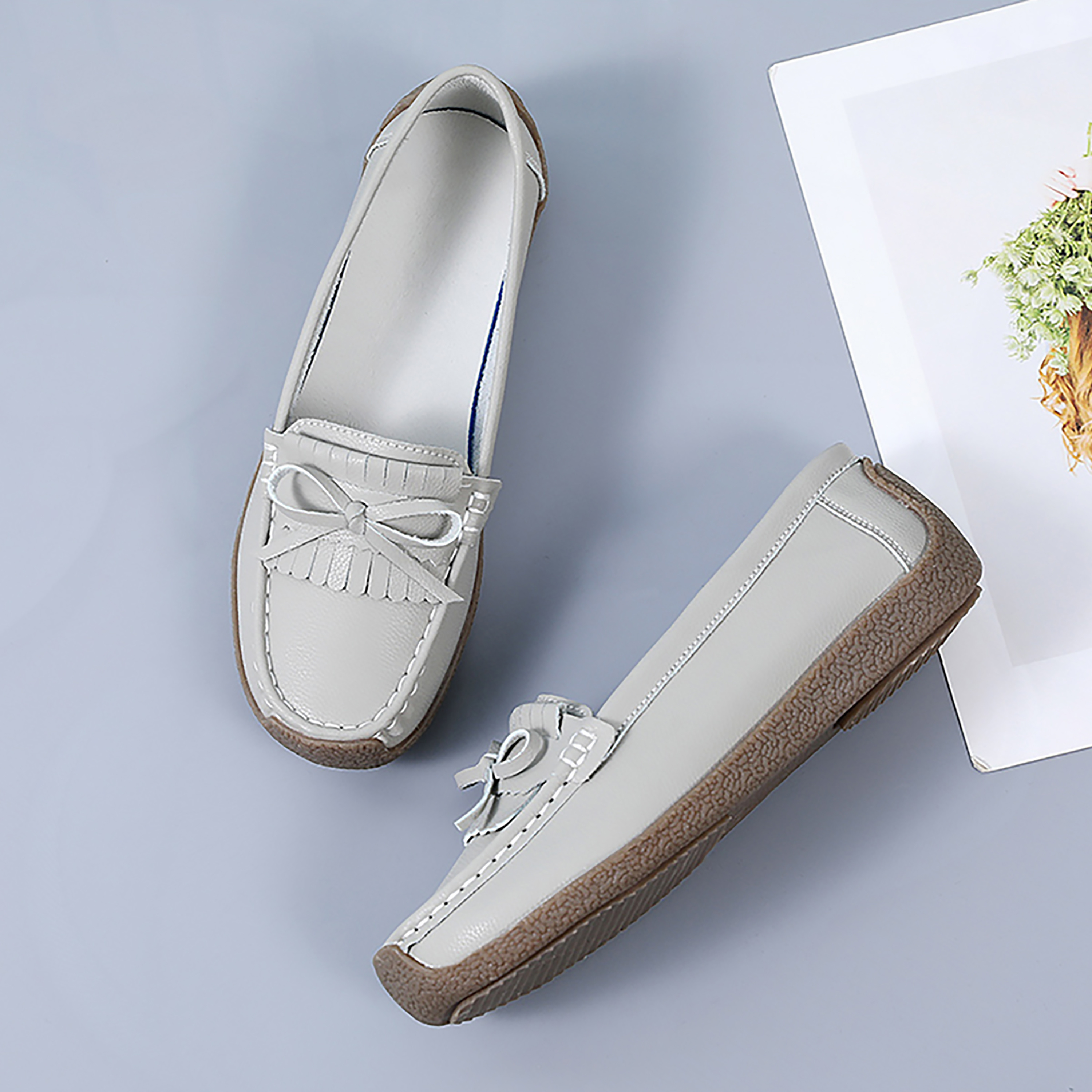 Women's Comfy Flat Shoes Solid Sole Non Slip - Temu