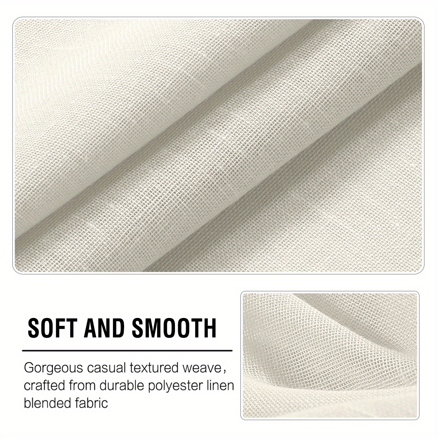 2 Panels Linen Curtains Light Filtering Linen - Temu Canada