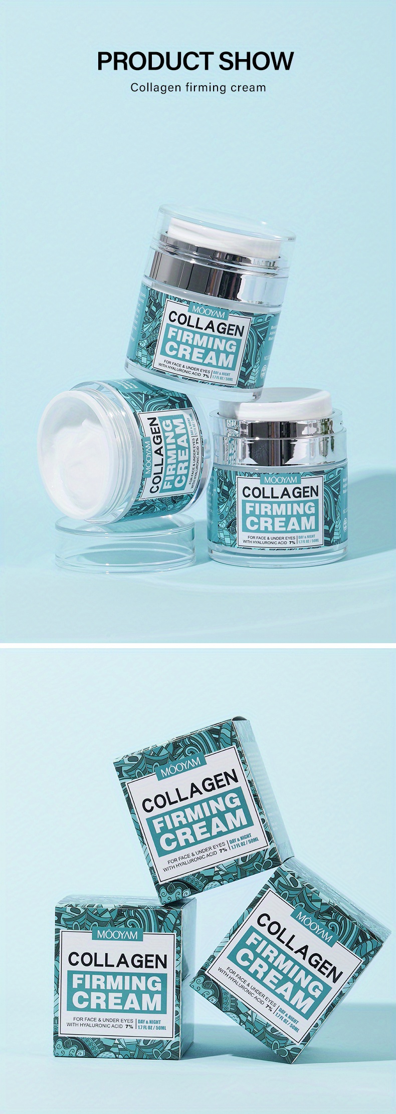 Collagen Cream Face Neck Hydrate Lift Day Night Moisturizer - Temu