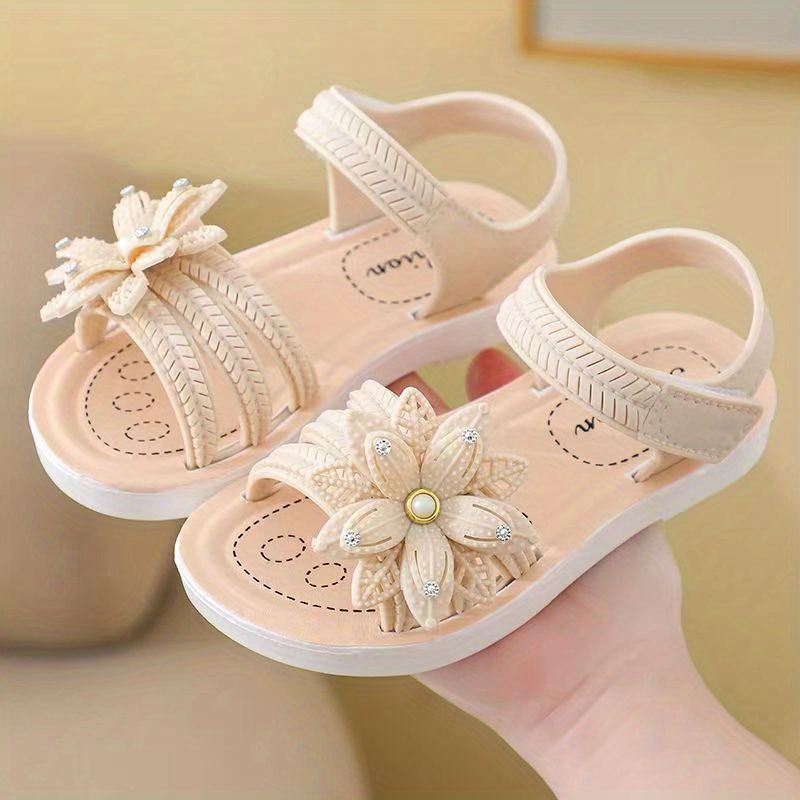 Stylish Flower Decor Sandals Kids Non slip Perfect Beach - Temu Australia