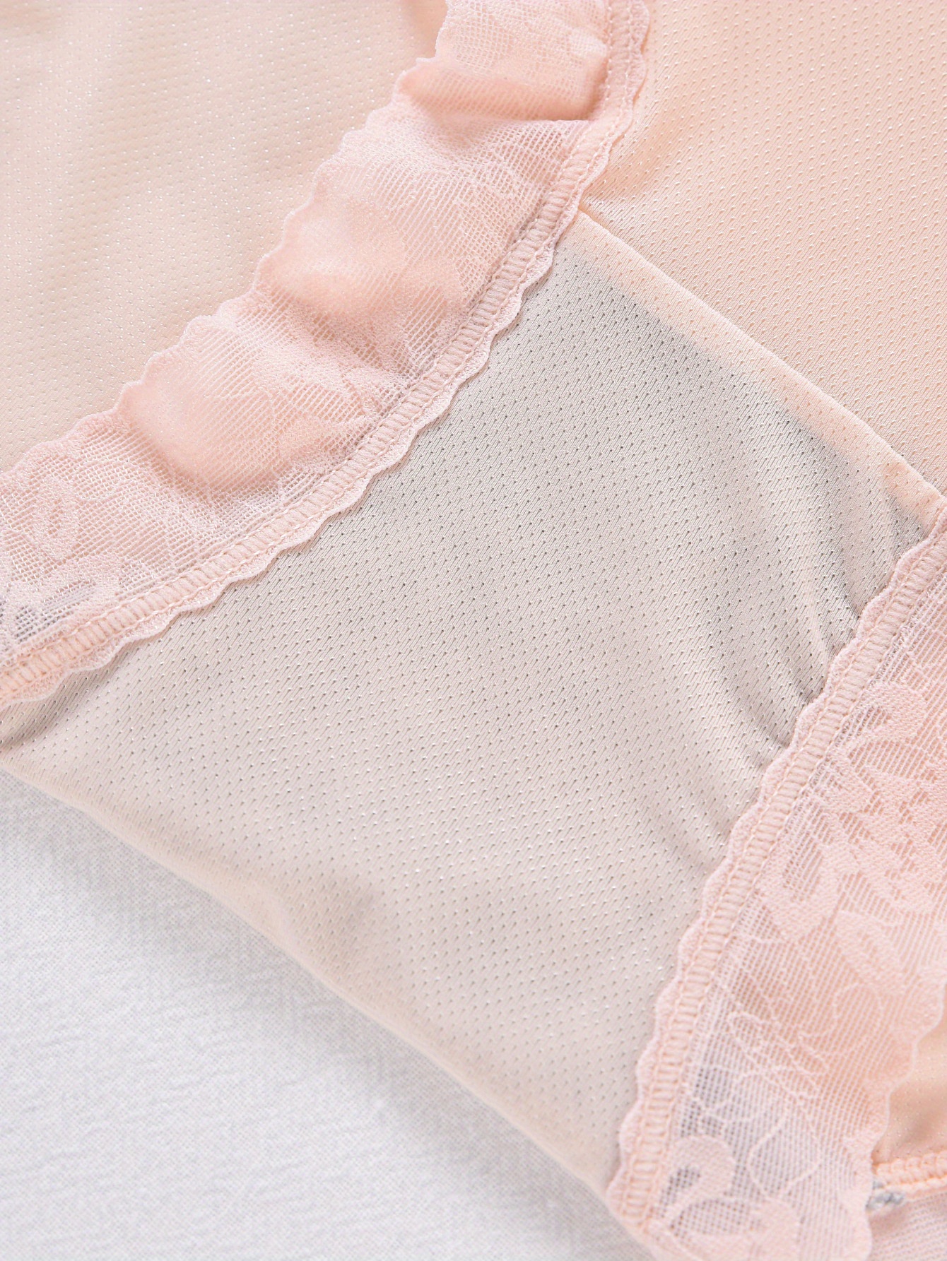 Lace Stitching Briefs Comfy Elegant Semi sheer Seamless - Temu New Zealand