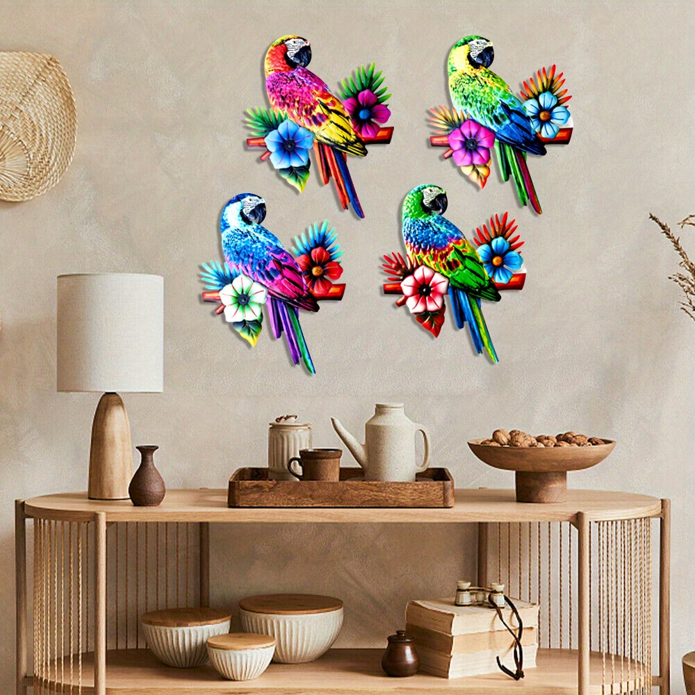 large metal parrot decor hanging - {region_name}