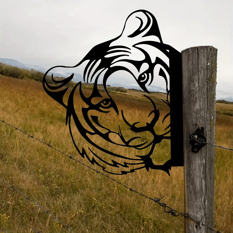 Funny Peeping Animal Metal Art Statue Black Steel Silhouette - Temu ...