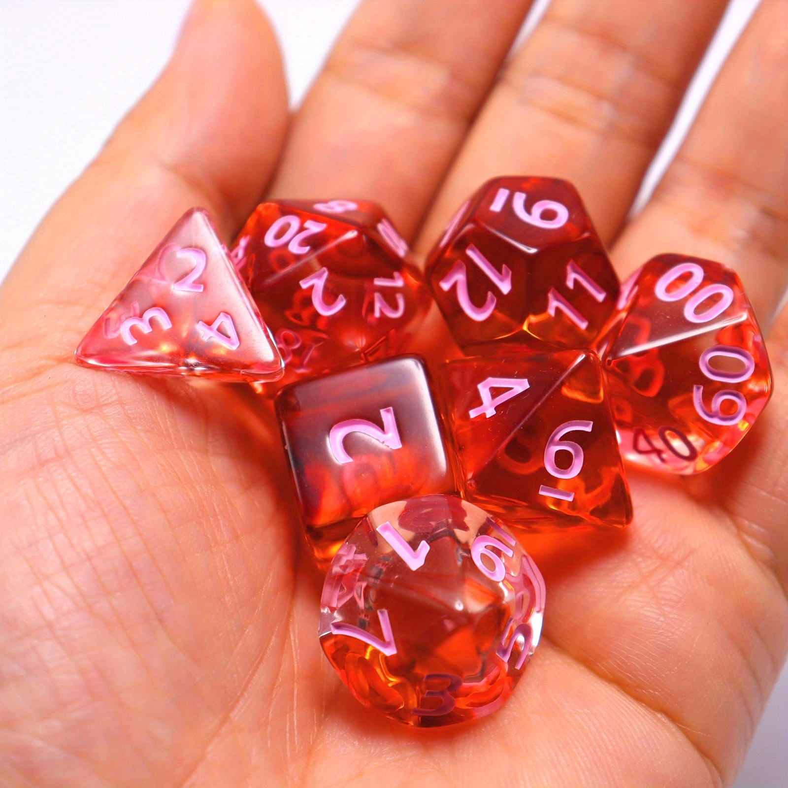 game dice set polyhedral clear two color transparent dice - Temu Norway