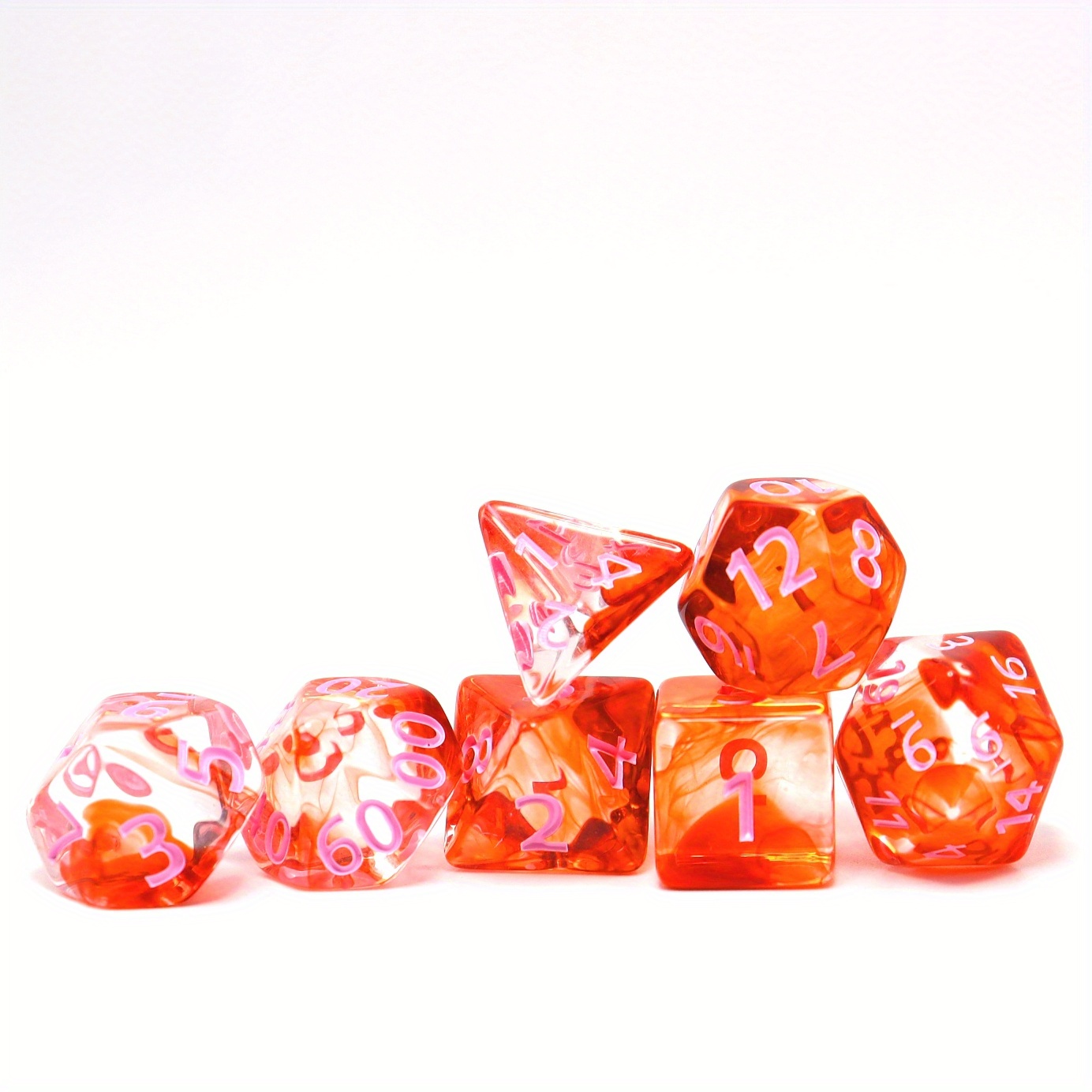 Game Dice Set Polyhedral Clear Two color Transparent Dice - Temu