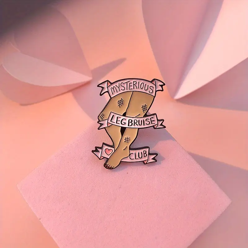 Leg Bruise Club Enamel Pins Custom Pink Banner Brooches Temu Australia