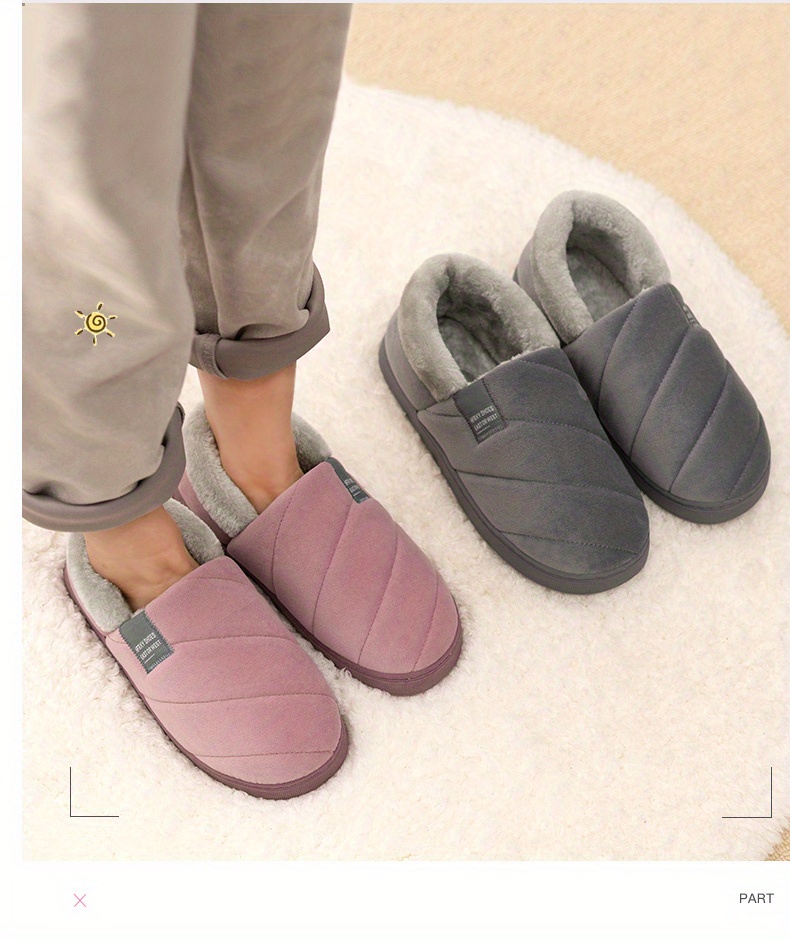 Women's Plush Lined Slippers Winter Thermal Slip Indoor - Temu United ...