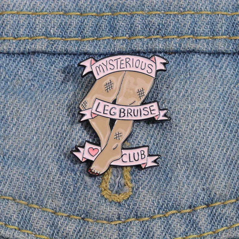 Leg Bruise Club Enamel Pins Custom Pink Banner Brooches Temu Australia