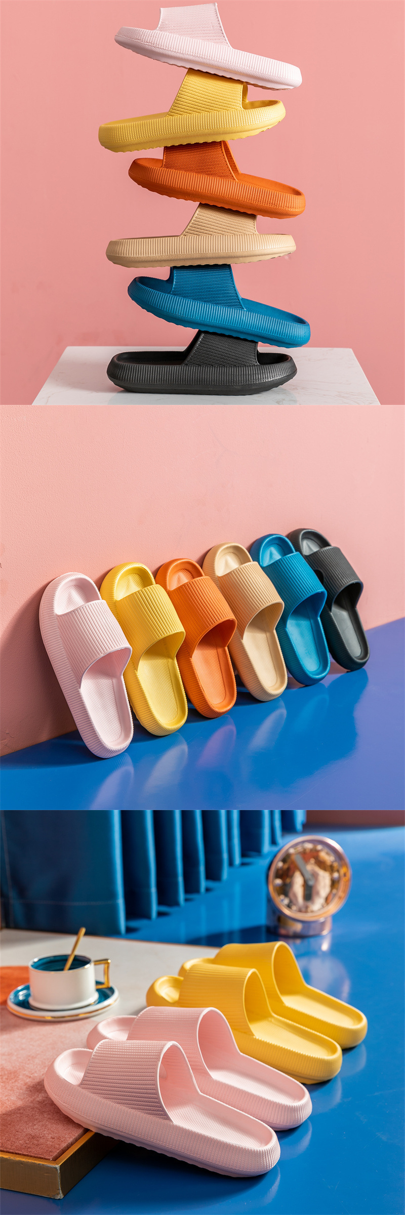 Minimalist Pillow Slides Women Super Soft Solid Color Indoor - Temu ...