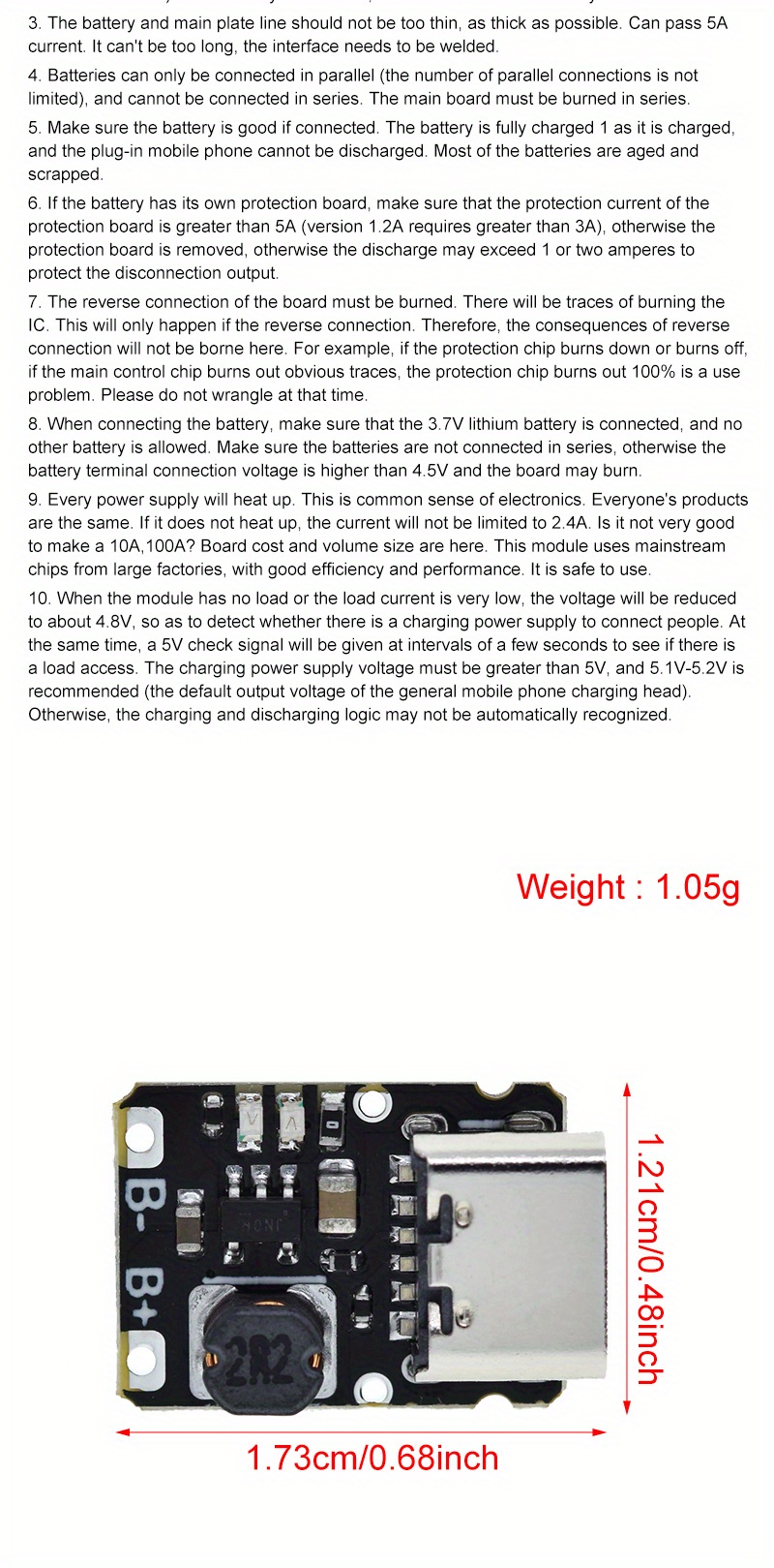 Tp4057 1a Lithium Battery Charging Board Module: Polymer - Temu