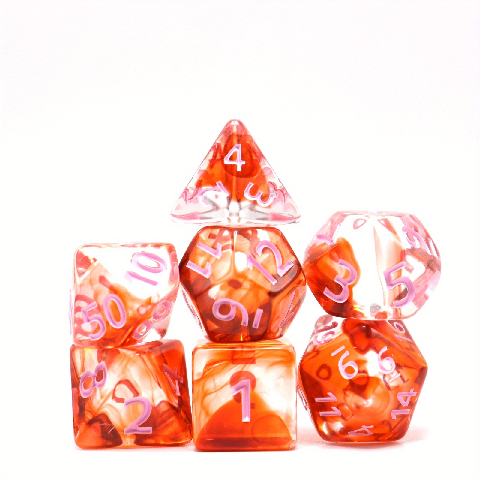 Game Dice Set Polyhedral Clear Two color Transparent Dice - Temu