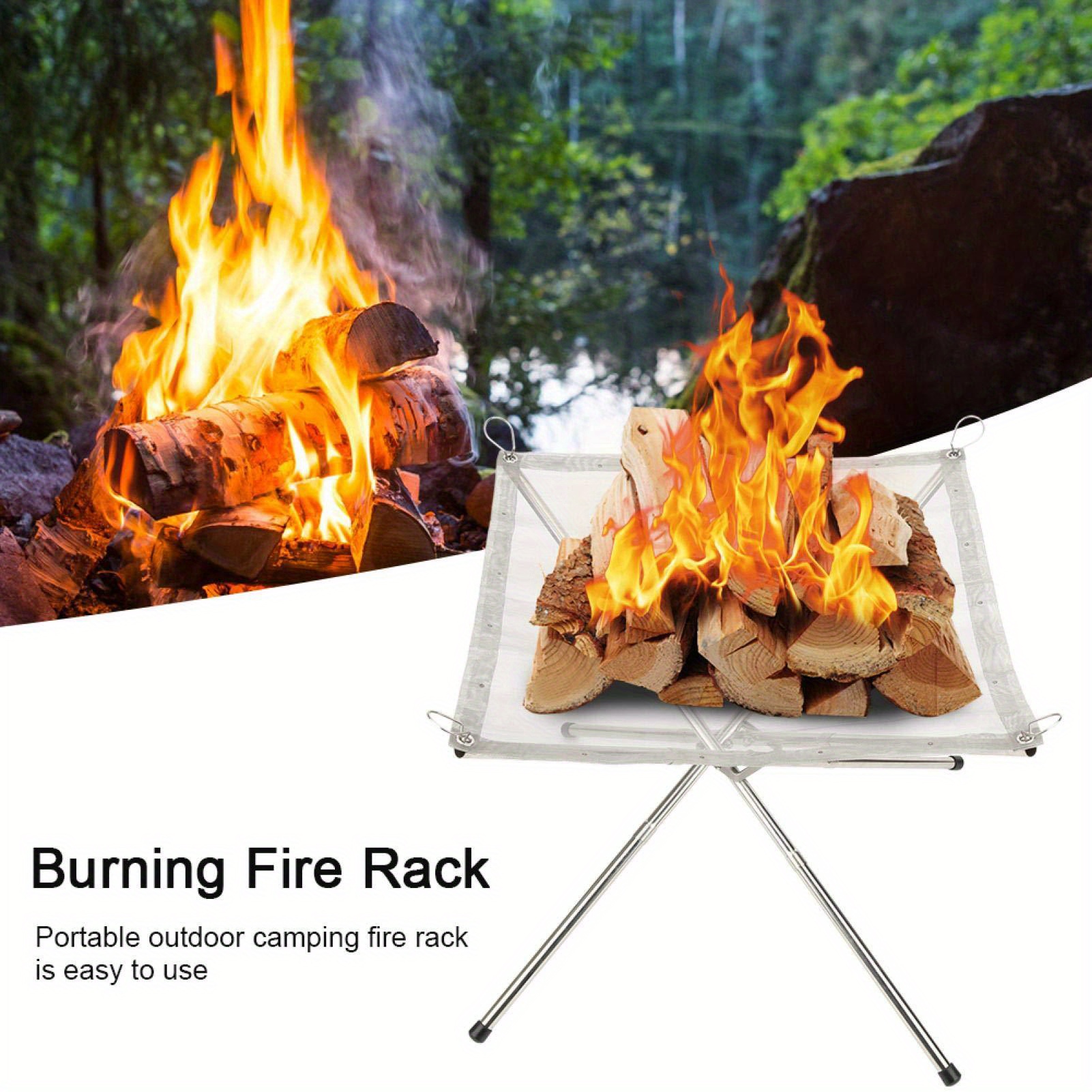 Portable Fire Pit Folding Stainless Steel Mesh Fireplace Camping Gear ...