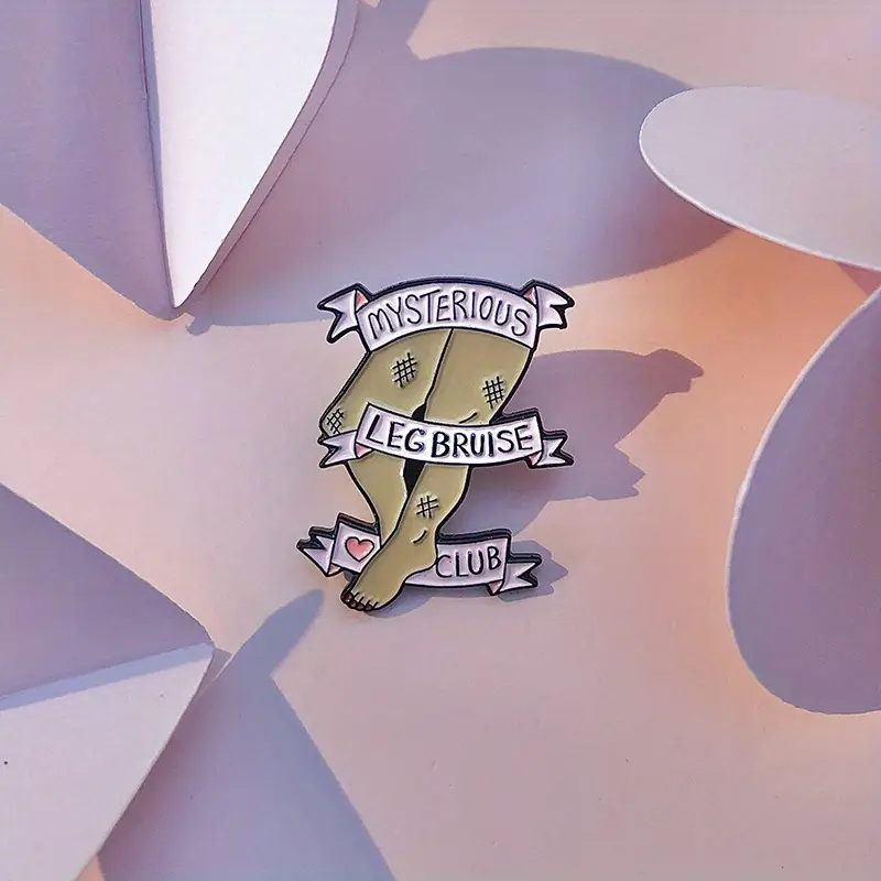 Leg Bruise Club Enamel Pins Custom Pink Banner Brooches Temu Australia