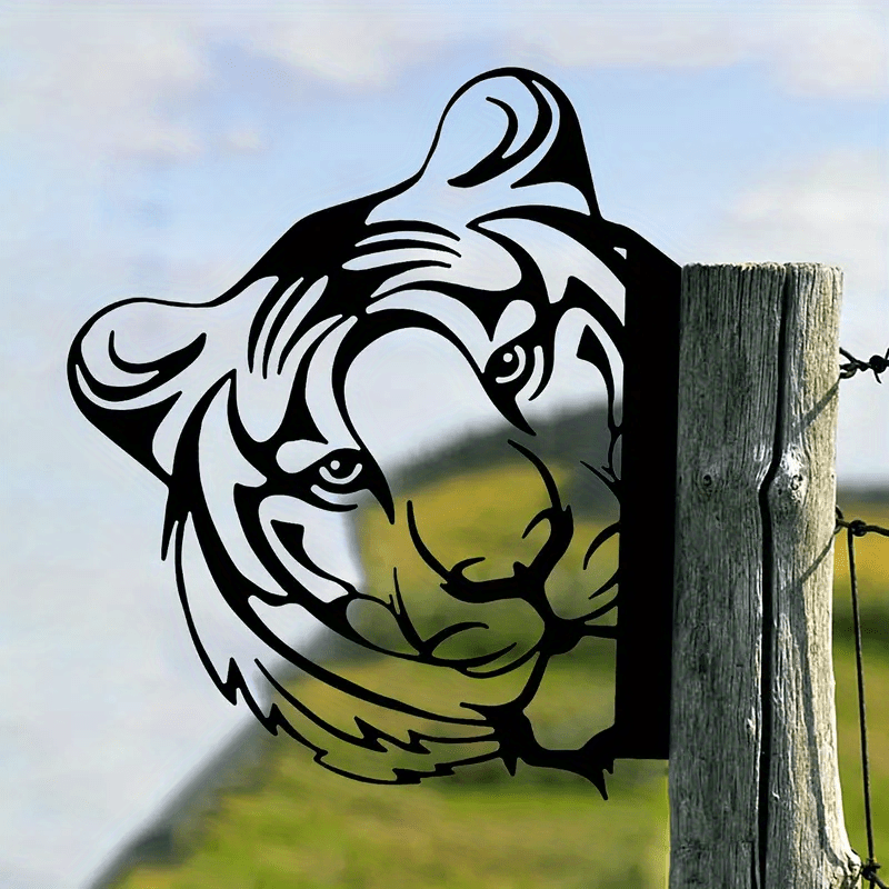 Funny Peeping Animal Metal Art Statue Black Steel Silhouette - Temu ...