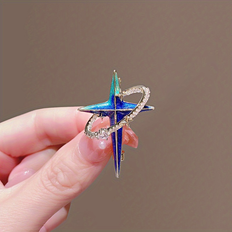 Sparkling Rhinestone Star Brooch Pin Backpacks Clothing - Temu Australia