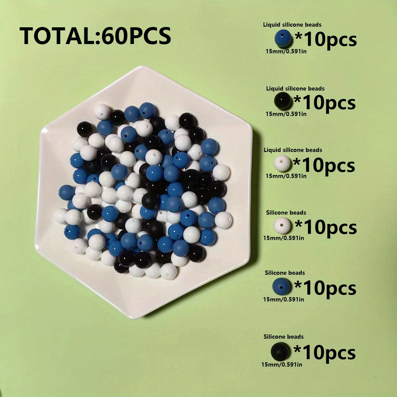 Mixed Color Liquid Silicone Beads Silicone Beads Diy - Temu Netherlands