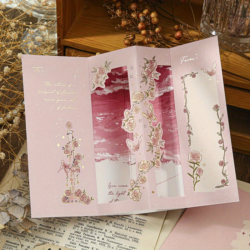 3d Retro Rose Romantic Birthday Card - Temu United