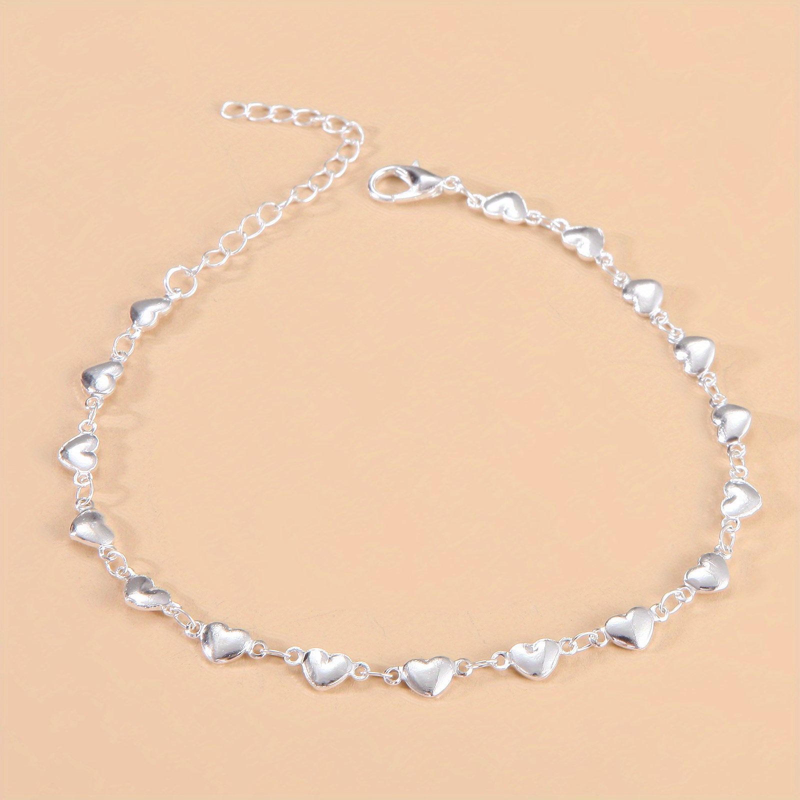Mini Love Heart Chain Anklet Simple Boho Style Elegant Ankle - Temu ...