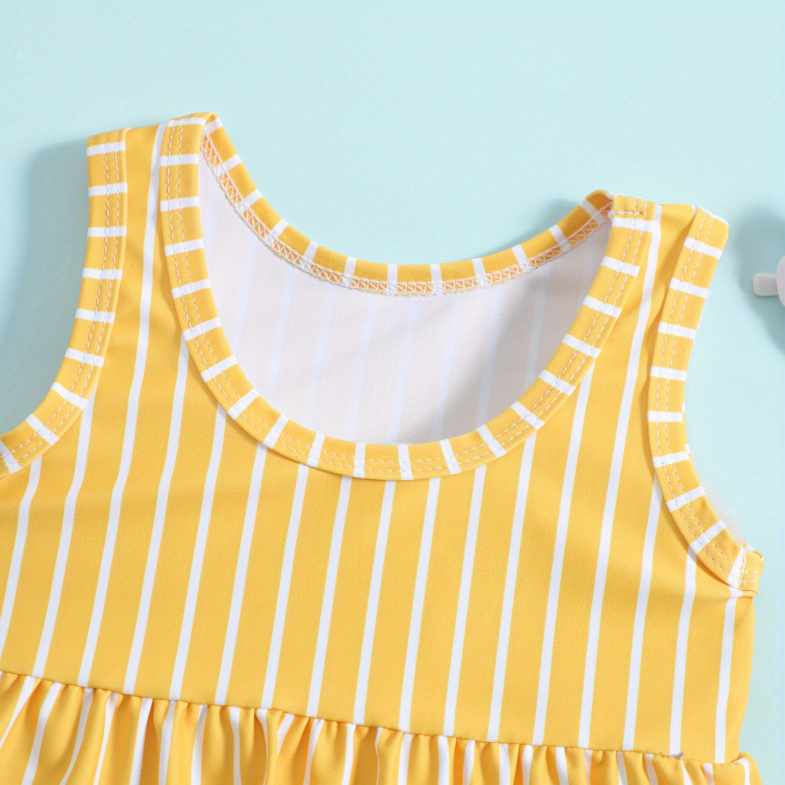 Girls Striped Sleeveless Bikini Tankini Swimsuit Set Bowtie - Temu New ...