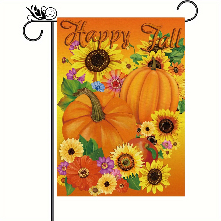 summer fall welcome holiday pumpkin small garden flag - Temu Australia