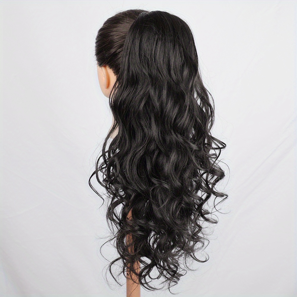 Wavy Black Drawstring Ponytail Extension Hair Pieces Heat - Temu Australia