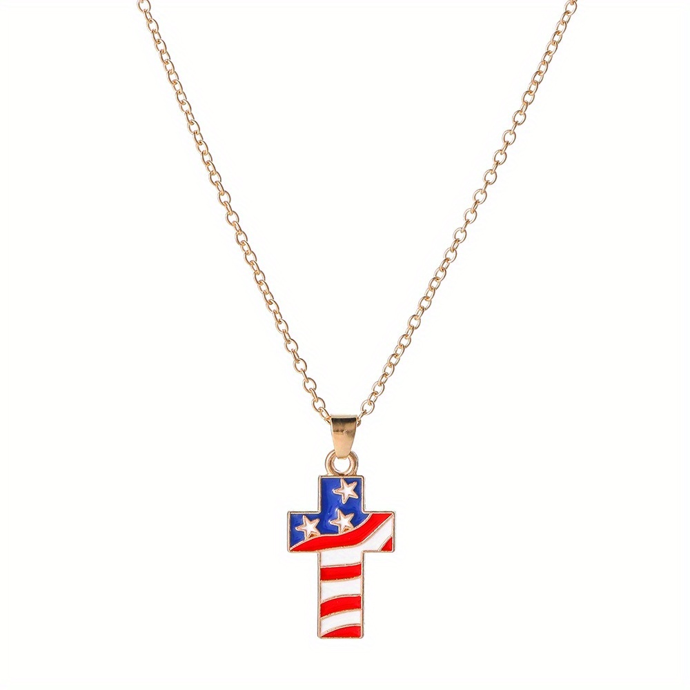 Independence Day Necklace Celebration Cross Pendant Couple - Temu Australia