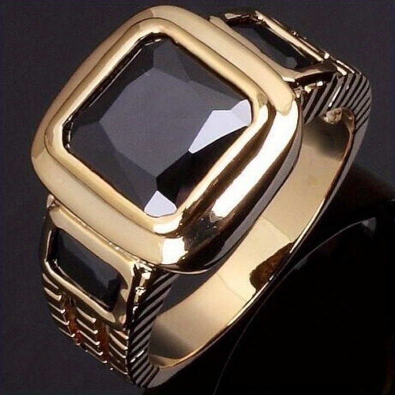 4 Colors Men's Fashion Vintage Ring Birthstone Engagement - Temu Norway