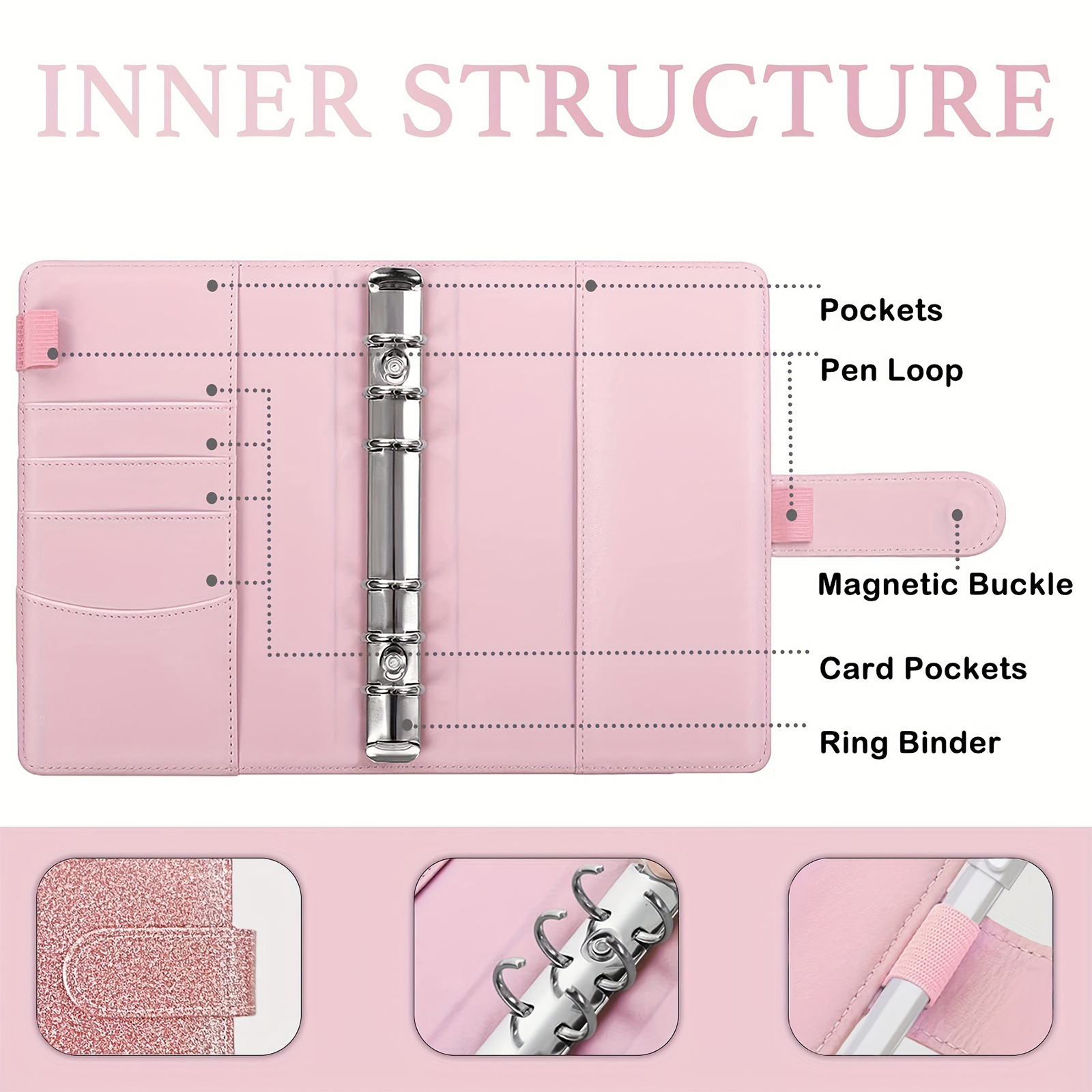 A6 Budget Binder Colorful Pu Leather Savings Binder Zipper - Temu Canada