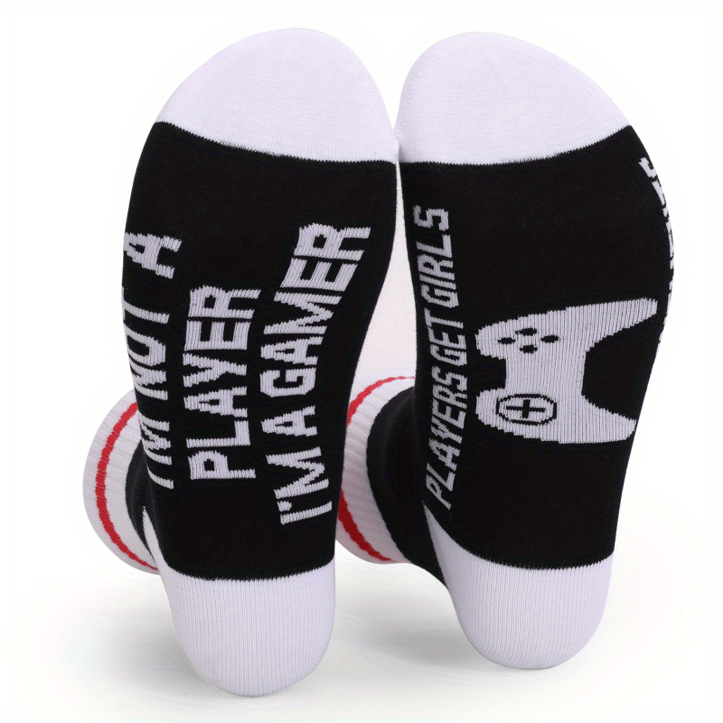Men's Fun Personality Letter Print Cotton Crew Socks Autumn - Temu ...