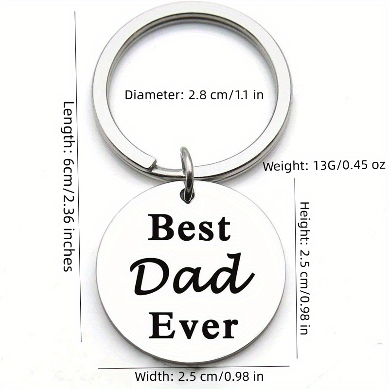 1pc creative stainless steel keychain fashion gift for dad key ring ...