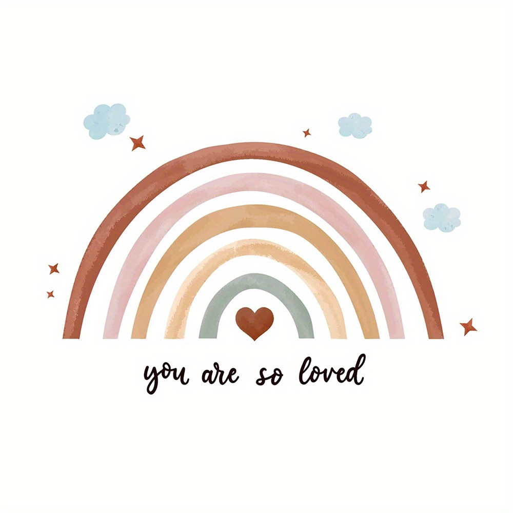 Bohemian Large Rainbow Wall Sticker Girls Bedroom Background - Temu ...