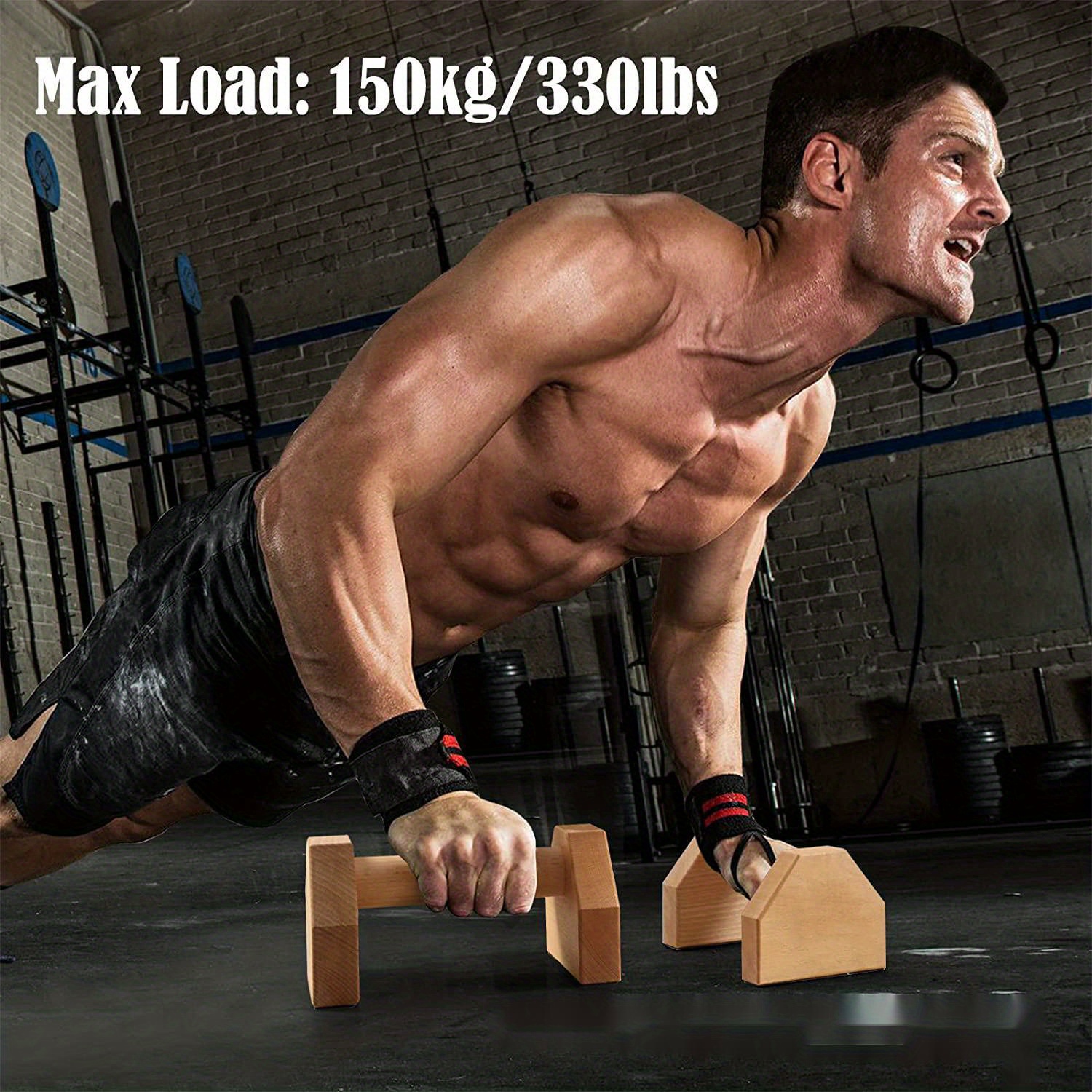 Strengthen Fitness Routine Wooden Push Support Handle Non - Temu