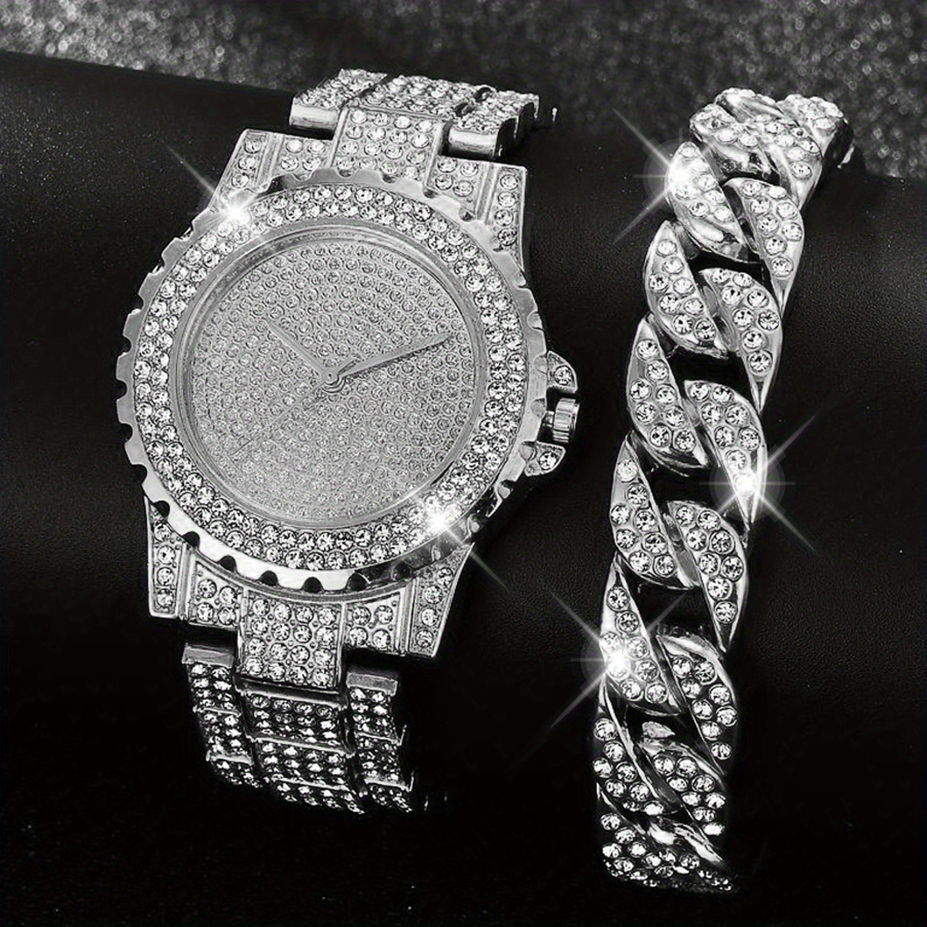 Montre Pour Femmes Montre À Quartz De Luxe Avec Strass Mode - Temu France