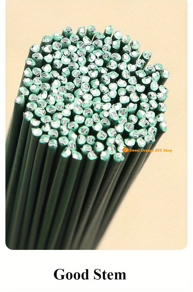 Coated Green Floral Flower Stem Wire Flower Arrangements Diy - Temu ...