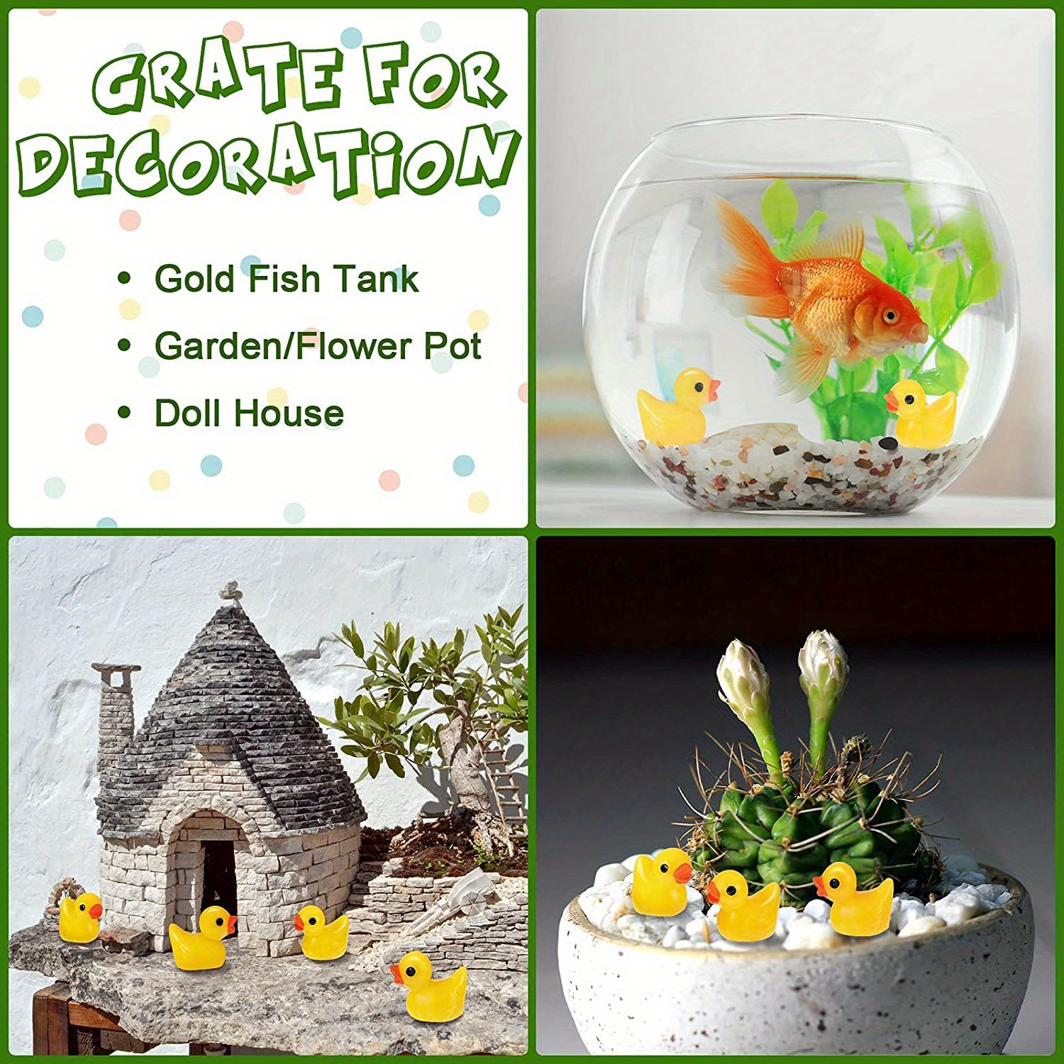 Mini Resin Ducks Miniature Duck Yellow Duckling Family Prank - Temu ...