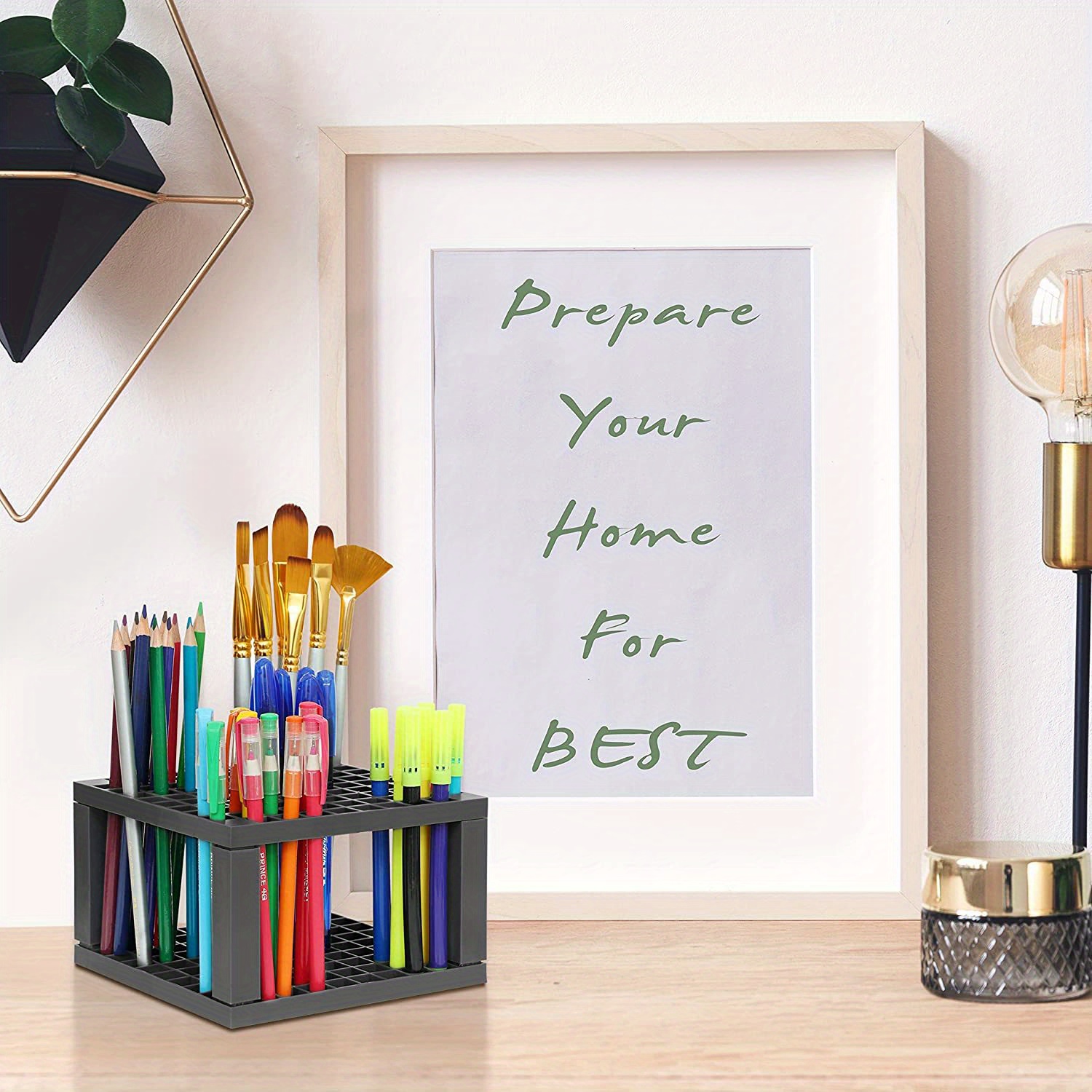 96 hole Pen Brush Holder: Desk Stand Organizer Pens - Temu Ireland