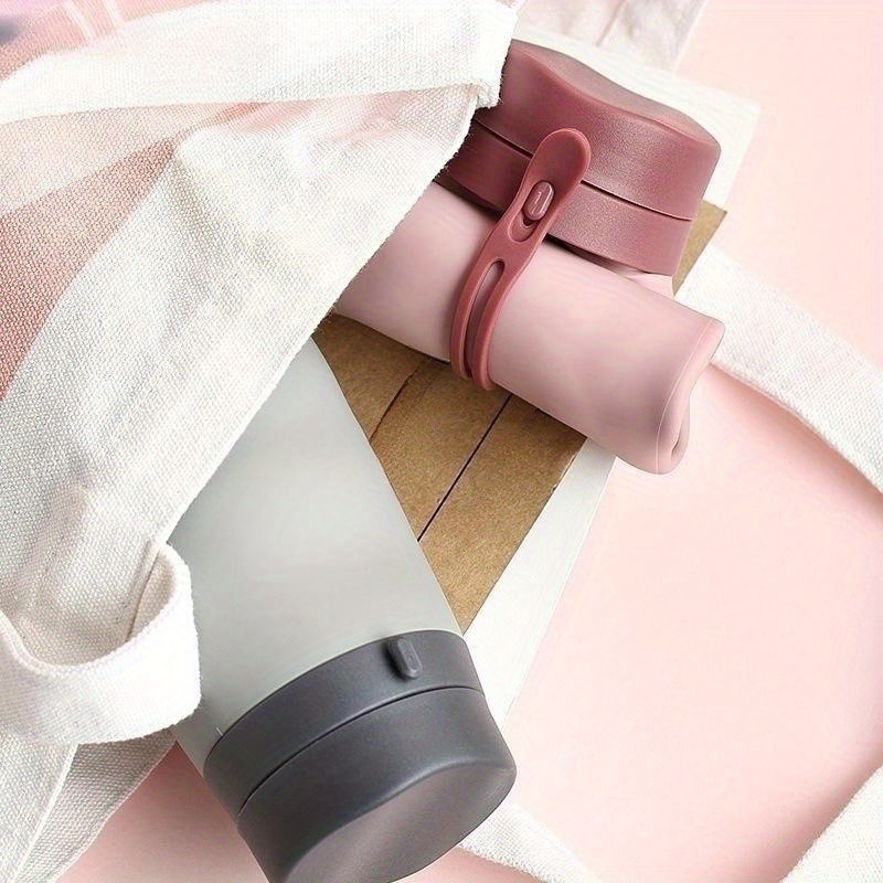 Solid Color Portable Leakproof Folding Water Bottle Creative - Temu ...