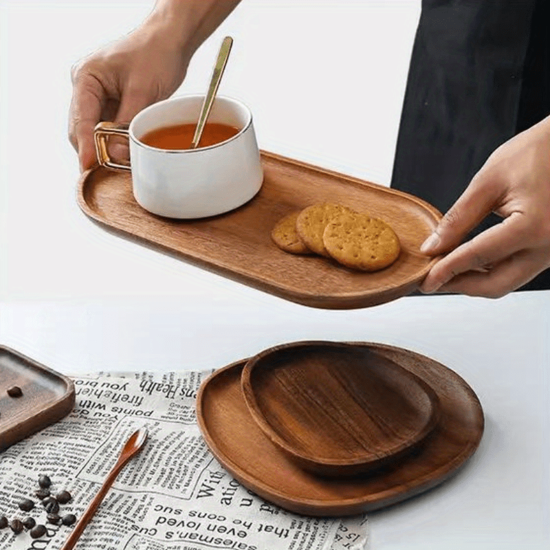 Wooden Rectangle Tray Solid Wood Cheese Plate Striped - Temu United Kingdom