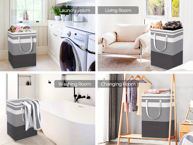 Large Laundry Basket Waterproof Freestanding Laundry Hamper - Temu ...