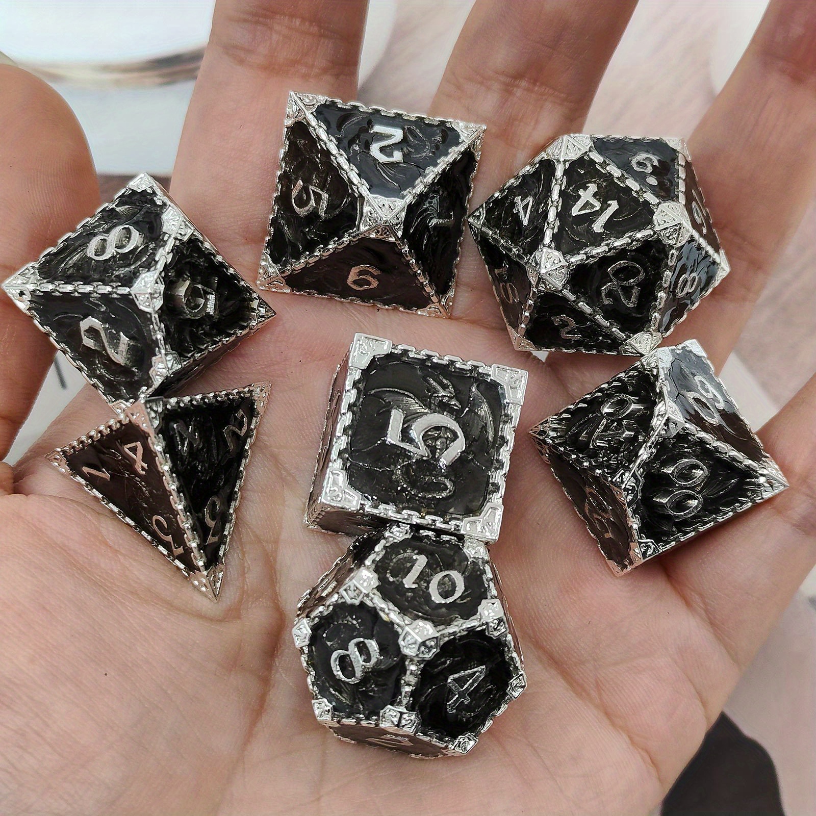 Metallwürfel 7 teiliges Set Polyedrisches Würfelset Mtg Rpg - Temu Germany