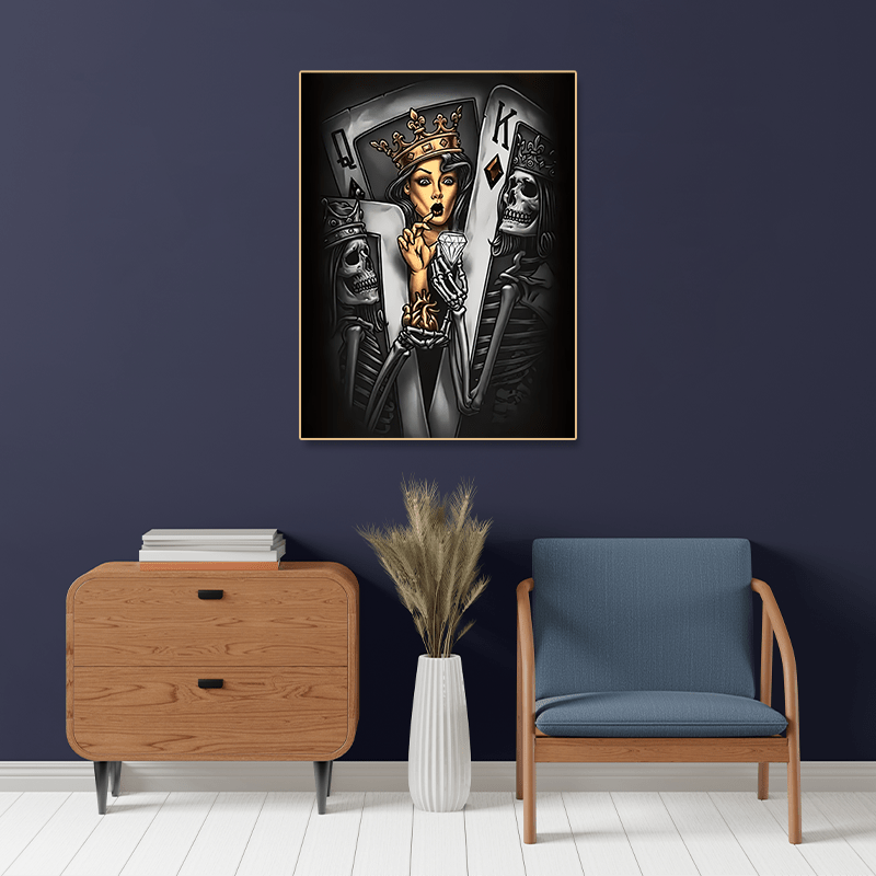 1pc Contemporary Art Queen Surprised Decorative Painting Color Skeleton ...