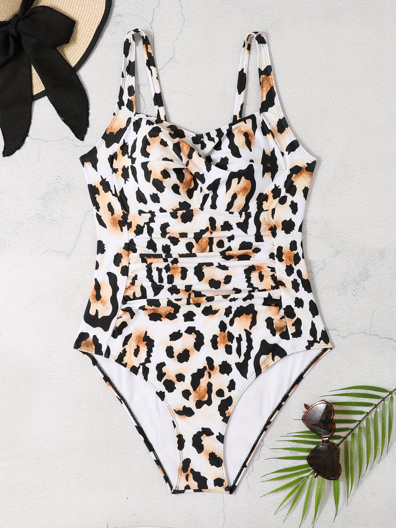 Plus Size Casual Swimsuit Women's Plus Leopard - Temu