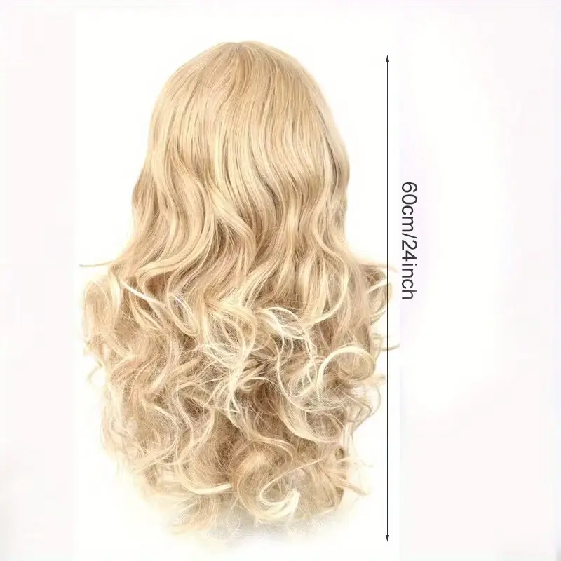 Costume Wigs Highlight Long Curly Synthetic Wig With Bangs Temu